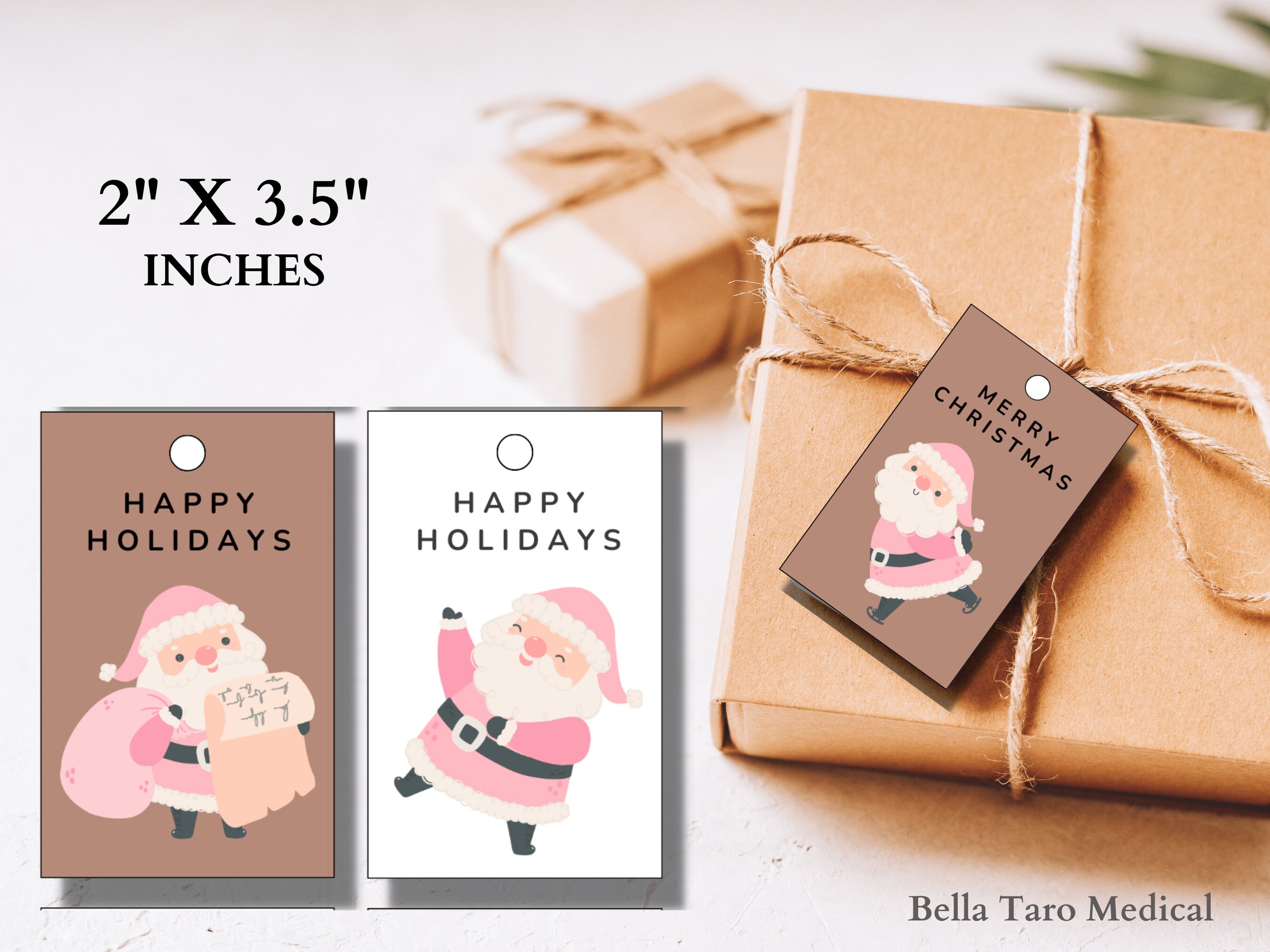Santa Christmas Gift Tags Printable Holiday Candy Chocolate - Etsy