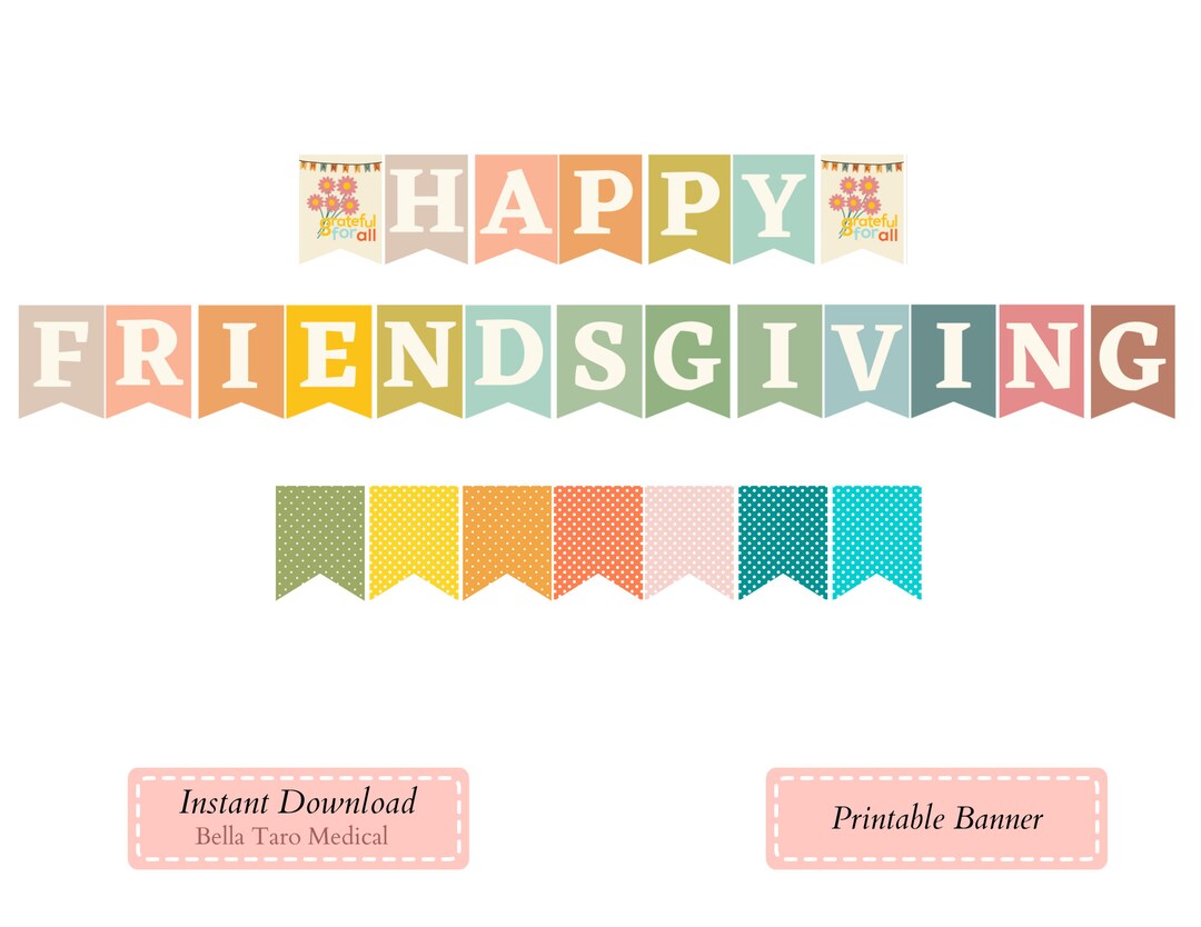 Printable Friendsgiving Banner | Happy Friendsgiving Banner Printable ...