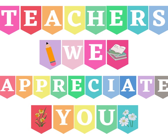 Thank You Teachers Banner Printable / Teacher Appreciation Banner ...