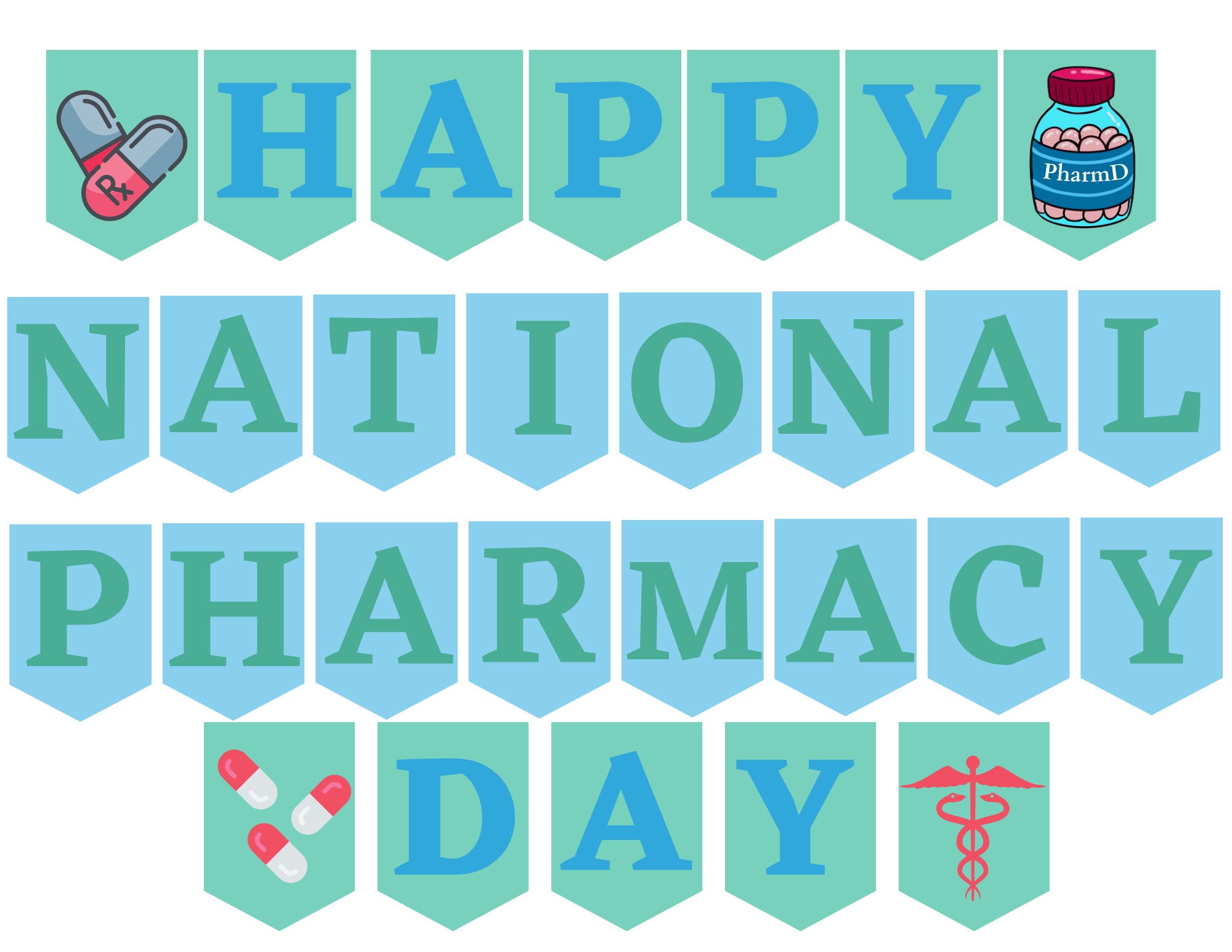 National Pharmacy Week Printable Sign, Handmade Happy National Pharmacy Week Banner, Pharmacist ...