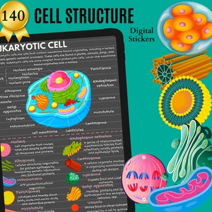 Cell Structure & Anatomy Digital Stickers, Precropped Cell Biology and ...