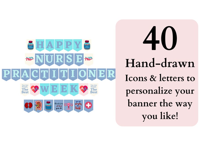 Nurse Practitioner Week Banner Printable, Hand-drawn Nurse Gift, Nurse ...