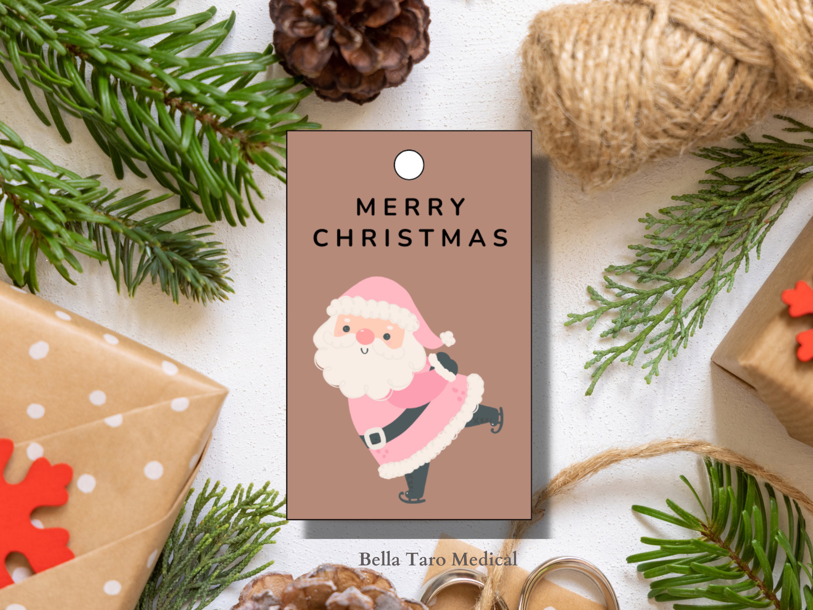 Santa Christmas Gift Tags Printable Holiday Candy Chocolate - Etsy