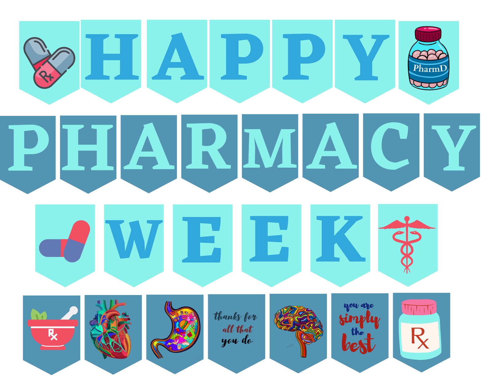 Pharmacy Week Banner Printable / Happy Pharmacy Week Decor / Pharmacy ...