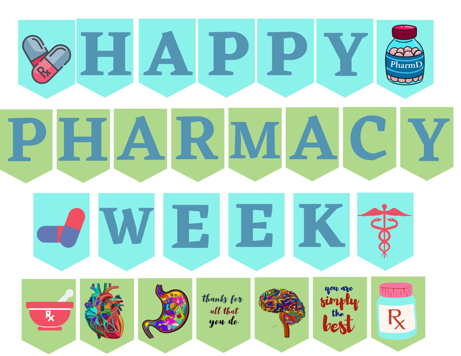 Happy Pharmacy Week Banner Printable / Pharmacy Week Decor / Pharmacy ...