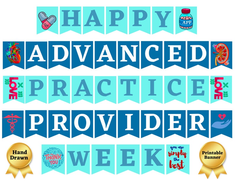 Blue Advanced Practice Provider Week Printable Sign, Hand Drawn Happy ...