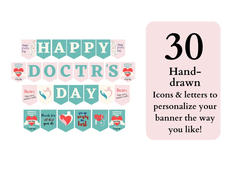 Doctors Day Printable Banner, Happy Doctors Day Sign, Doctor ...