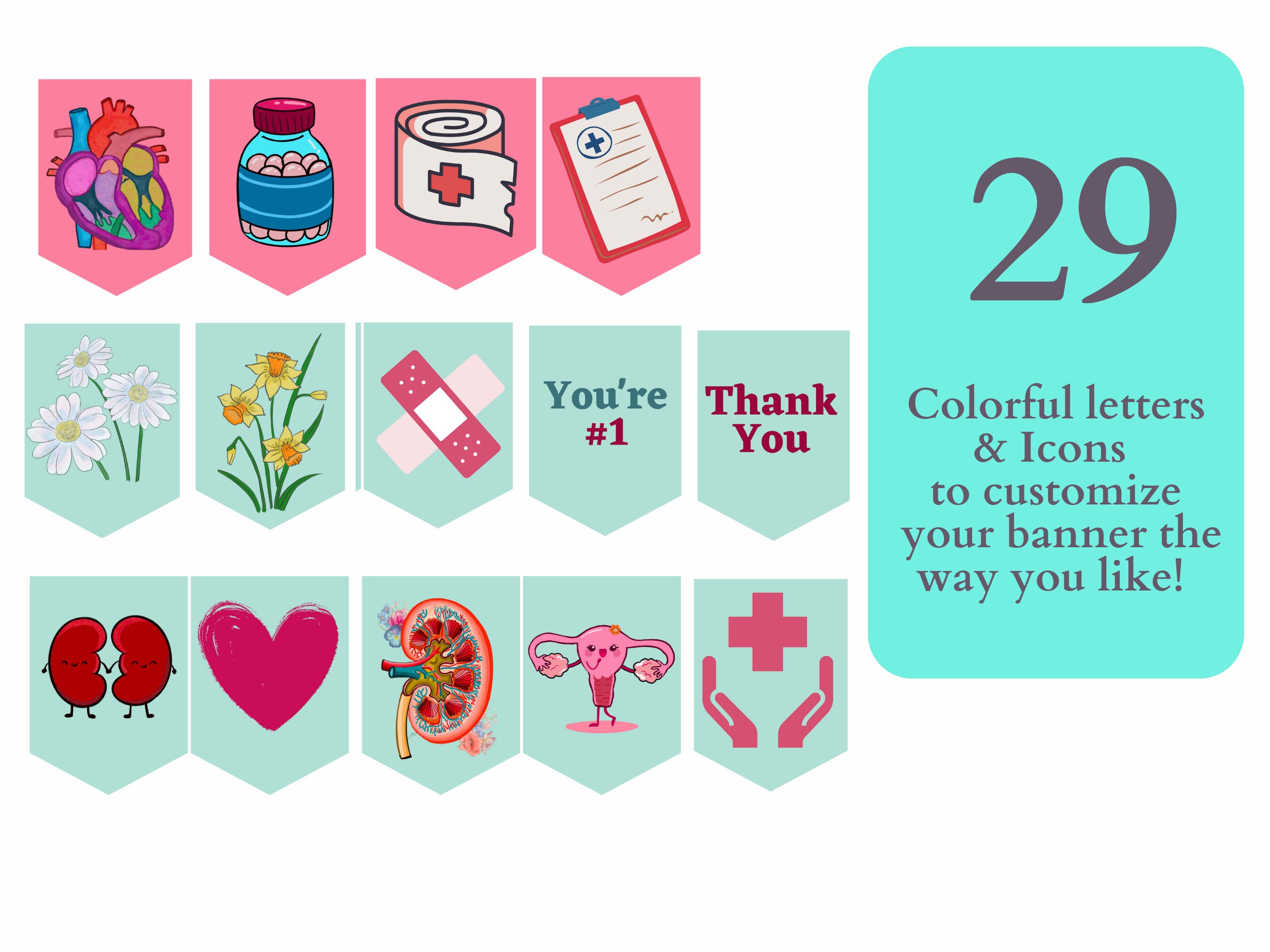 Nurses Week Pink Printable Sign, Hand-drawn Happy Nurses Week Banner ...