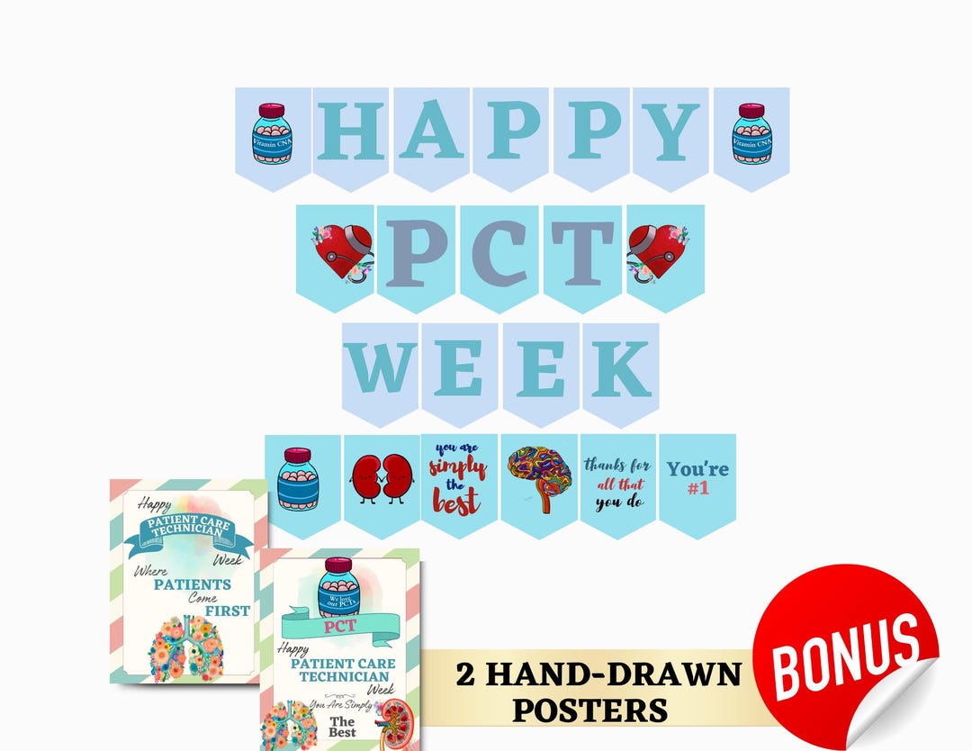 Happy PCT Week Blue Banner Printable / Hand-drawn PCT Week Appreciation ...