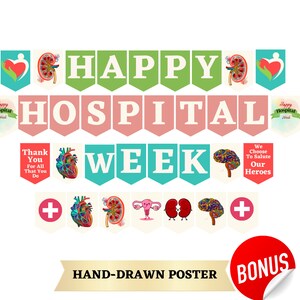 Hospital Week Printable Banner, Hand-drawn Hospital Week Sign, Free ...
