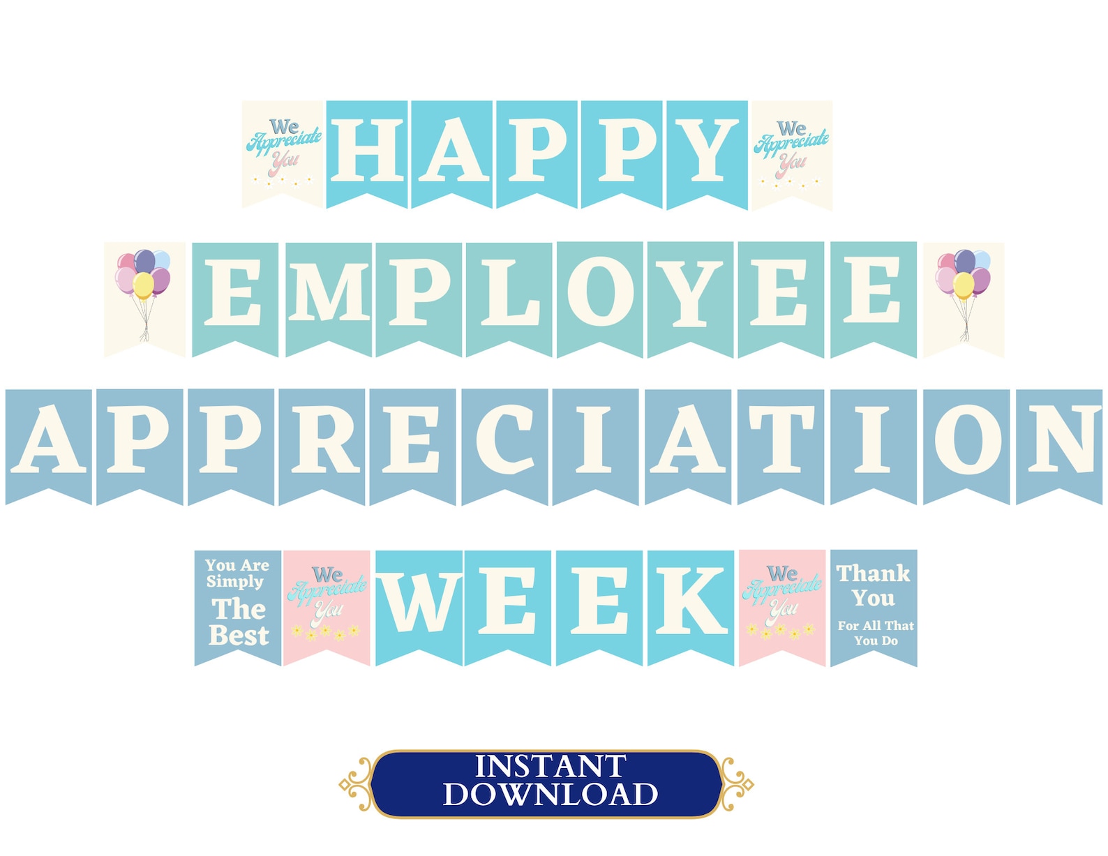 Employee Appreciation Week Printable Banner, Happy Employee ...