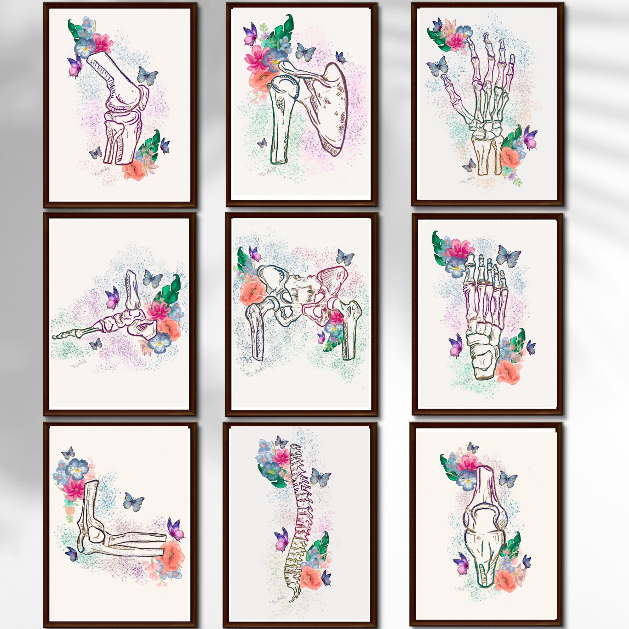 Skeleton Anatomy Poster, Human Skeleton Medical Art, Chiropractor ...