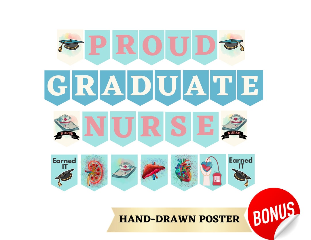 2026 Nurse Graduation Hand-drawn Sign, RN Card, RN Graduation ...