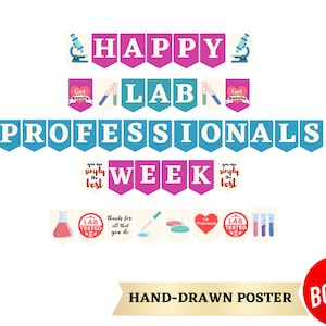 Happy Lab Week Printable Sign, Handdrawn Medical Laboratory ...