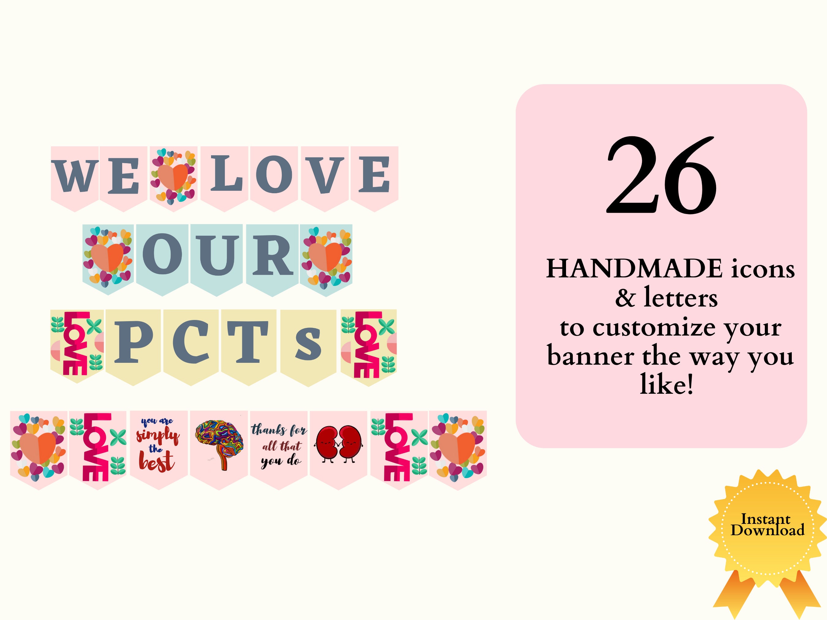 We Love Our Pcts Printable Banner, Patient Care Technician Week ...