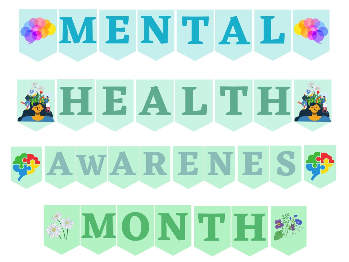 Mental Health Awareness Month Banner Printable / Mental Health Banner ...