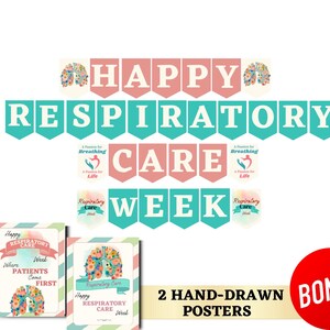 Happy Respiratory Care Week Banner Printable, Hand-drawn Respiratory ...