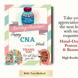 Blue Happy CNA Week Banner Printable / CNA Appreciation Week Banner ...