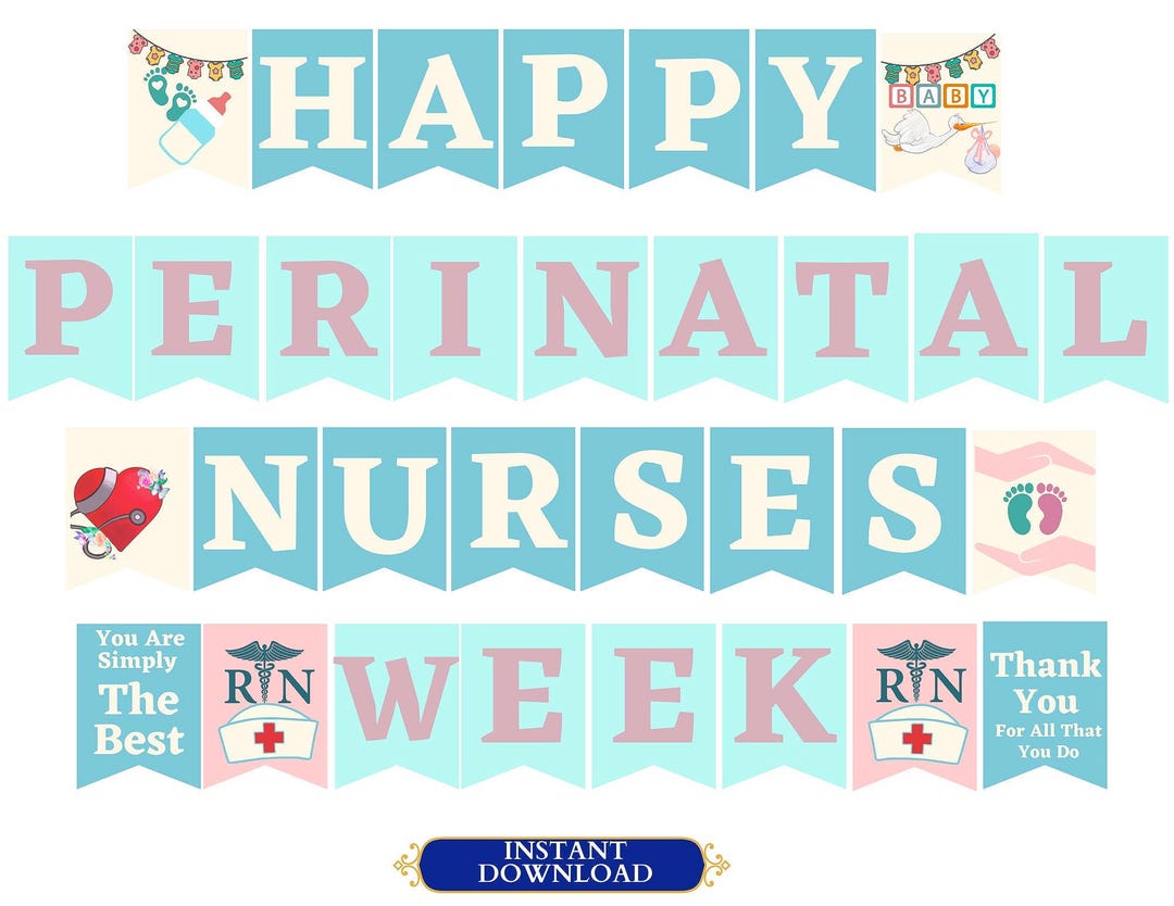 Perinatal Nurses Week Printable Banner, Handdrawn Perinatal Nurse Sign ...