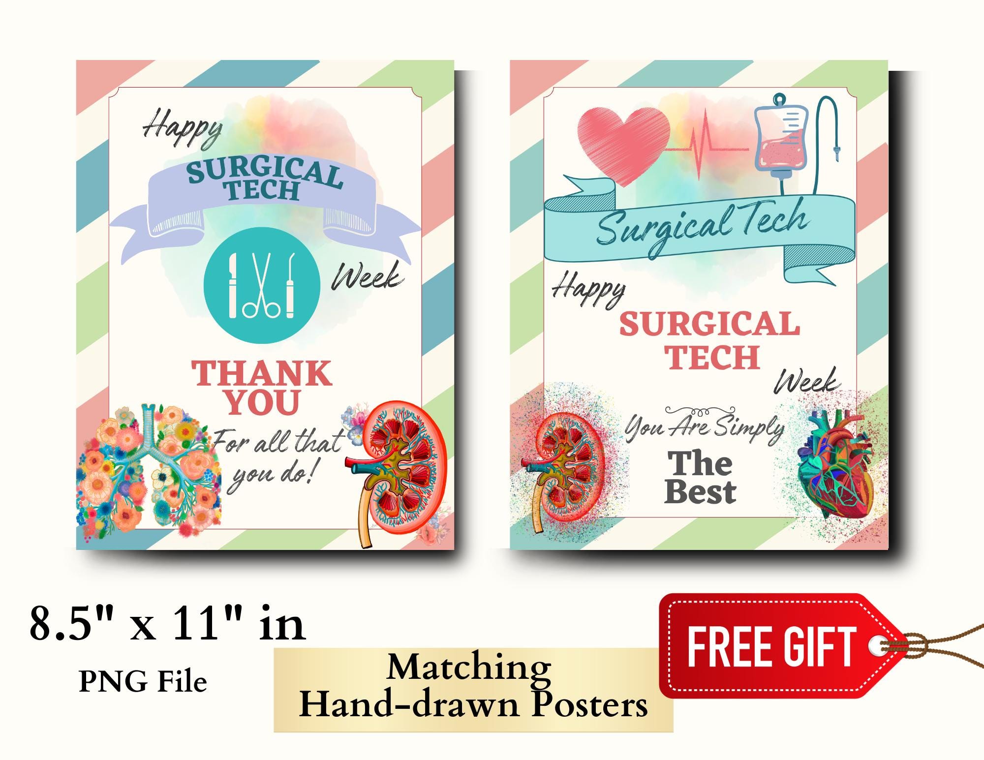 Surgical Technologist Week Printable Sign / Hand-drawn Happy Surgical ...