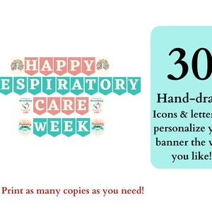 Happy Respiratory Care Week Banner Printable, Hand-drawn Respiratory ...