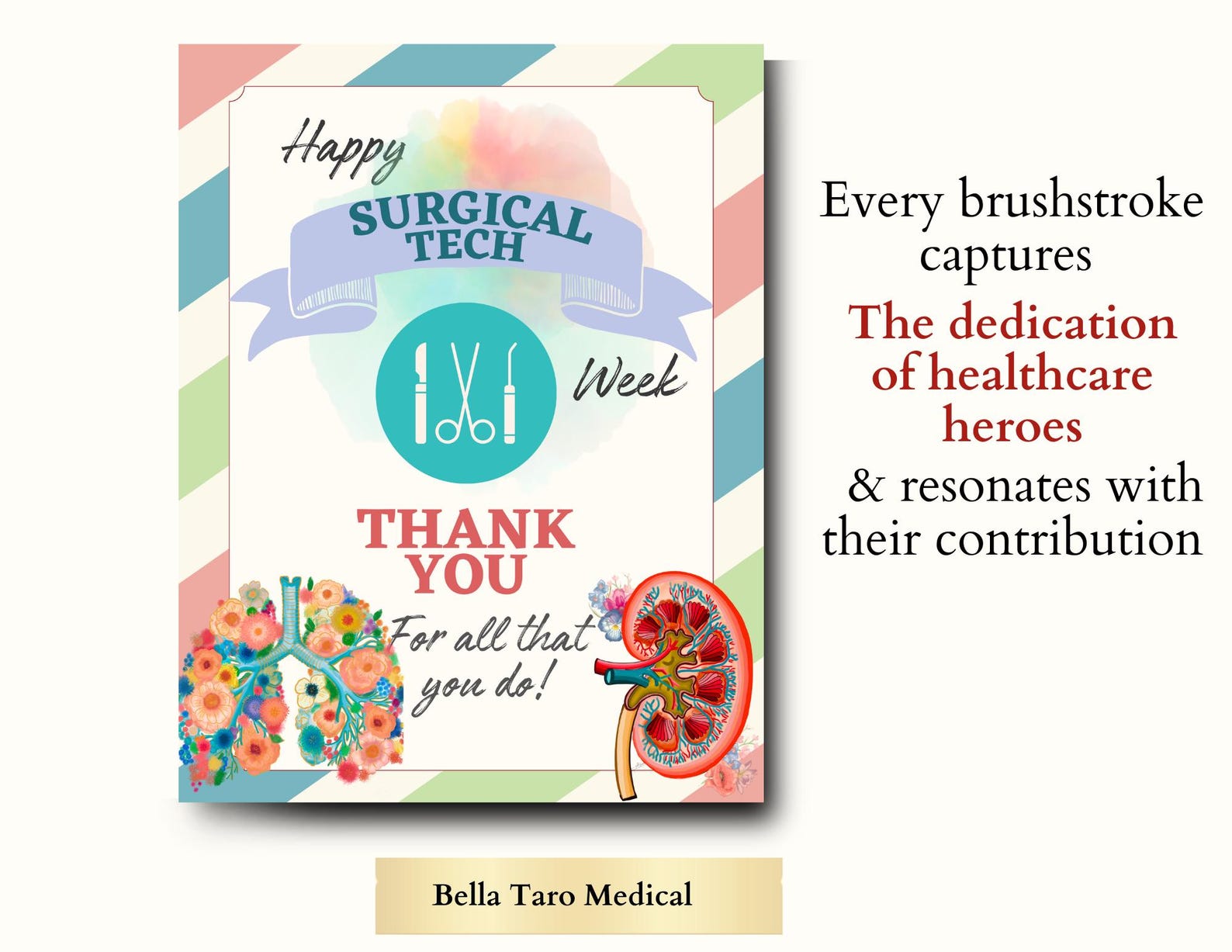 Surgical Technologist Week Printable Sign / Hand-drawn Happy Surgical Tech Banner Decorations ...