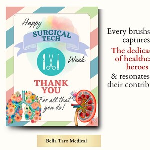 Surgical Technologist Week Printable Sign / Hand-drawn Happy Surgical ...