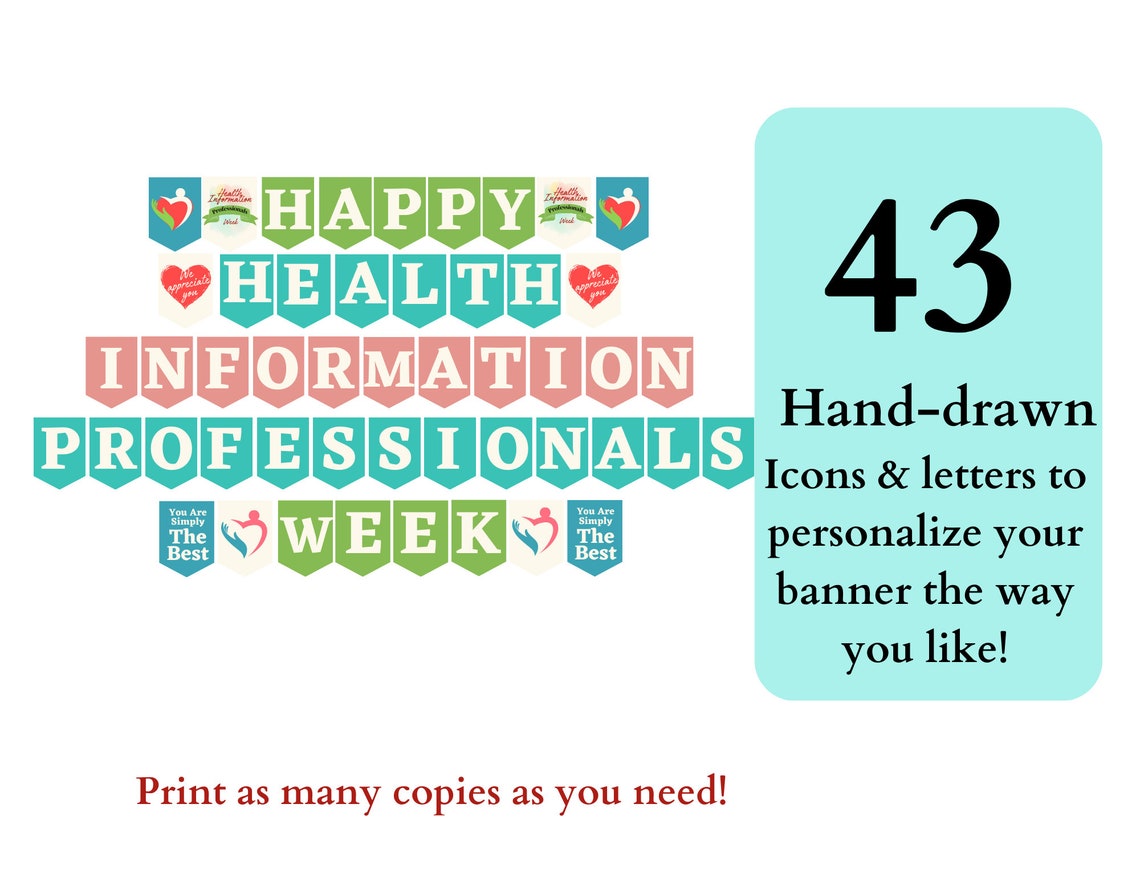 Health Information Professionals Week Printable Banner, Health ...