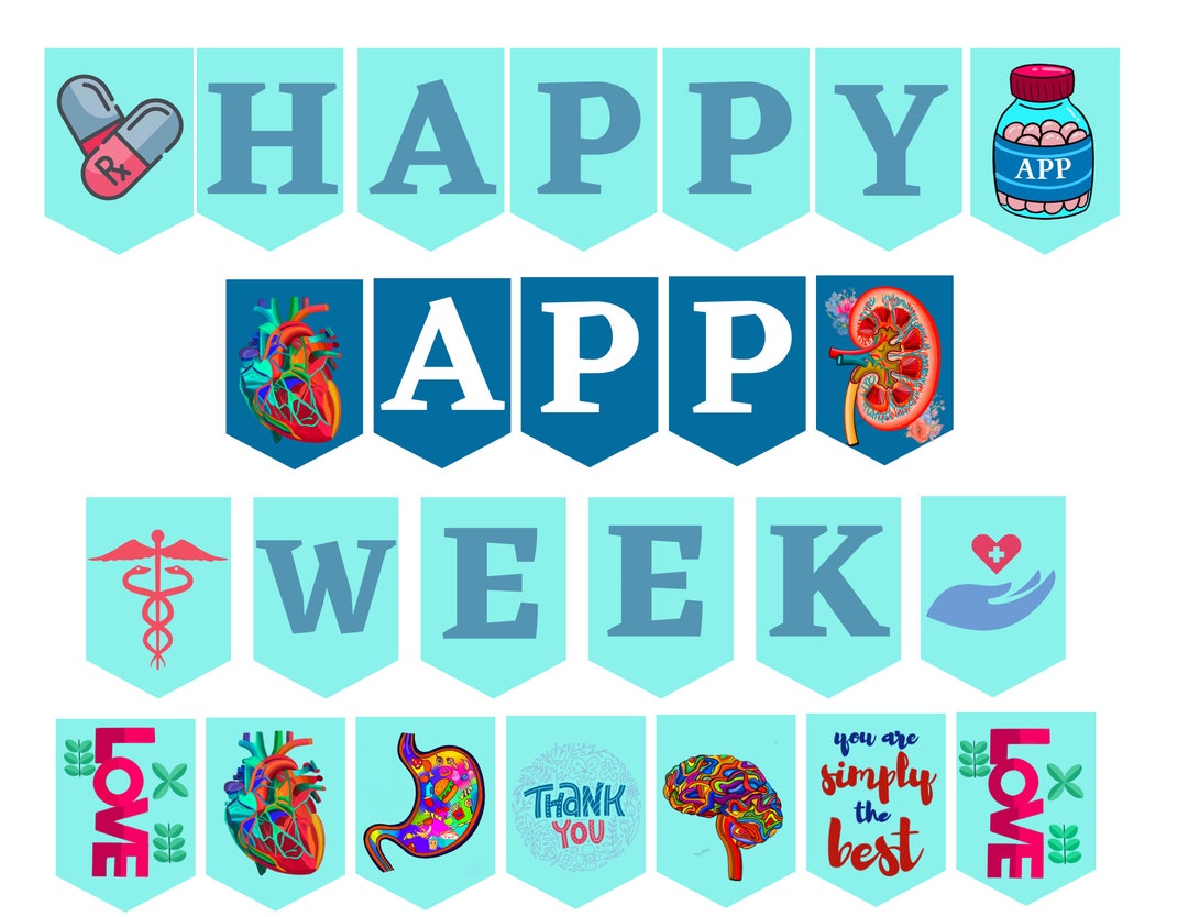 Advanced Practice Provider Week Printable Sign, Hand-drawn Happy APP Week Printable Banner ...