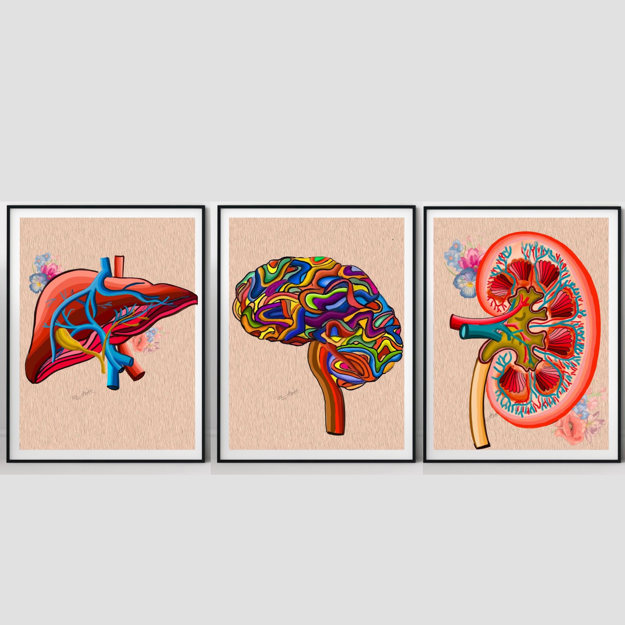 Medical Art Handmade Anatomy Artwork Physical Therapy Art doctor Gift ...