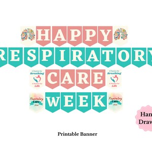 Happy Respiratory Care Week Banner Printable, Hand-drawn Respiratory ...