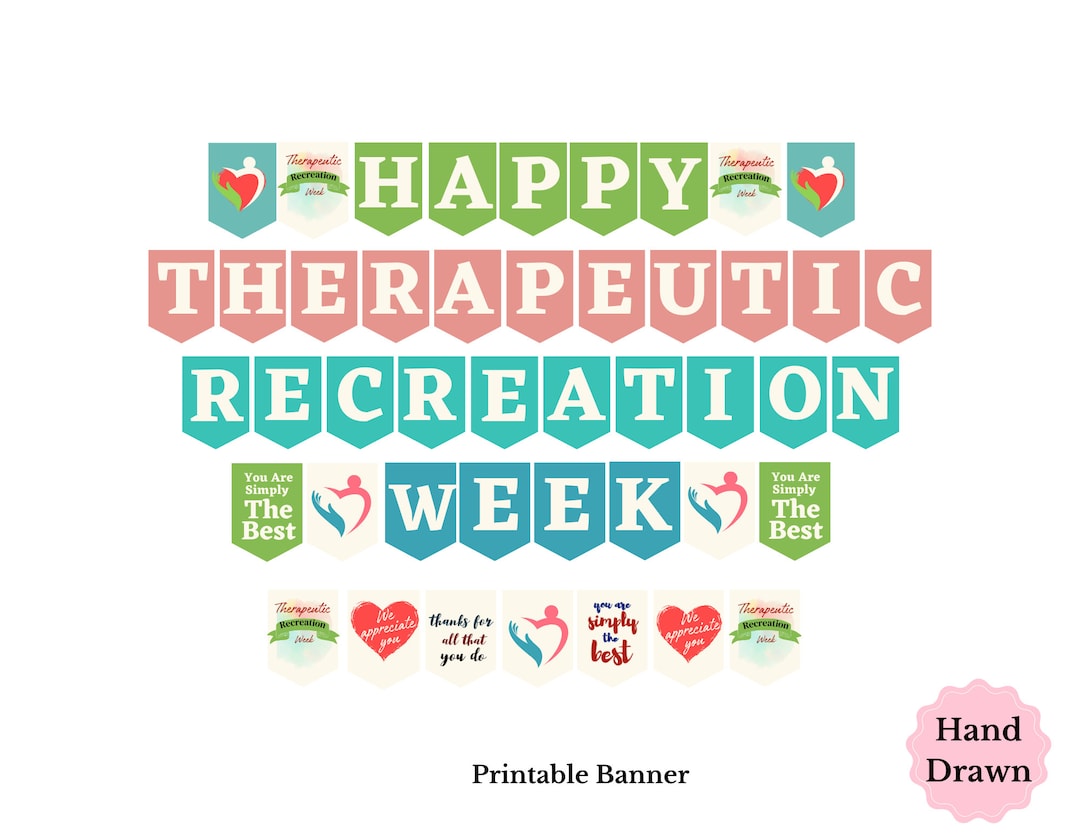 Therapeutic Recreation Week Banner Printable / Recreational Therapist ...
