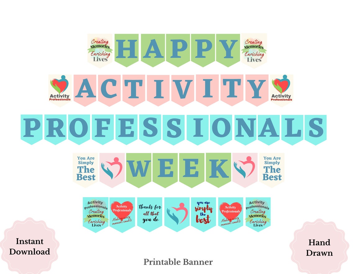 Activity Professionals Day Printable Banner, Activity Professionals ...