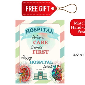 Hospital Week Printable Banner, Hand-drawn Hospital Week Sign, Free ...