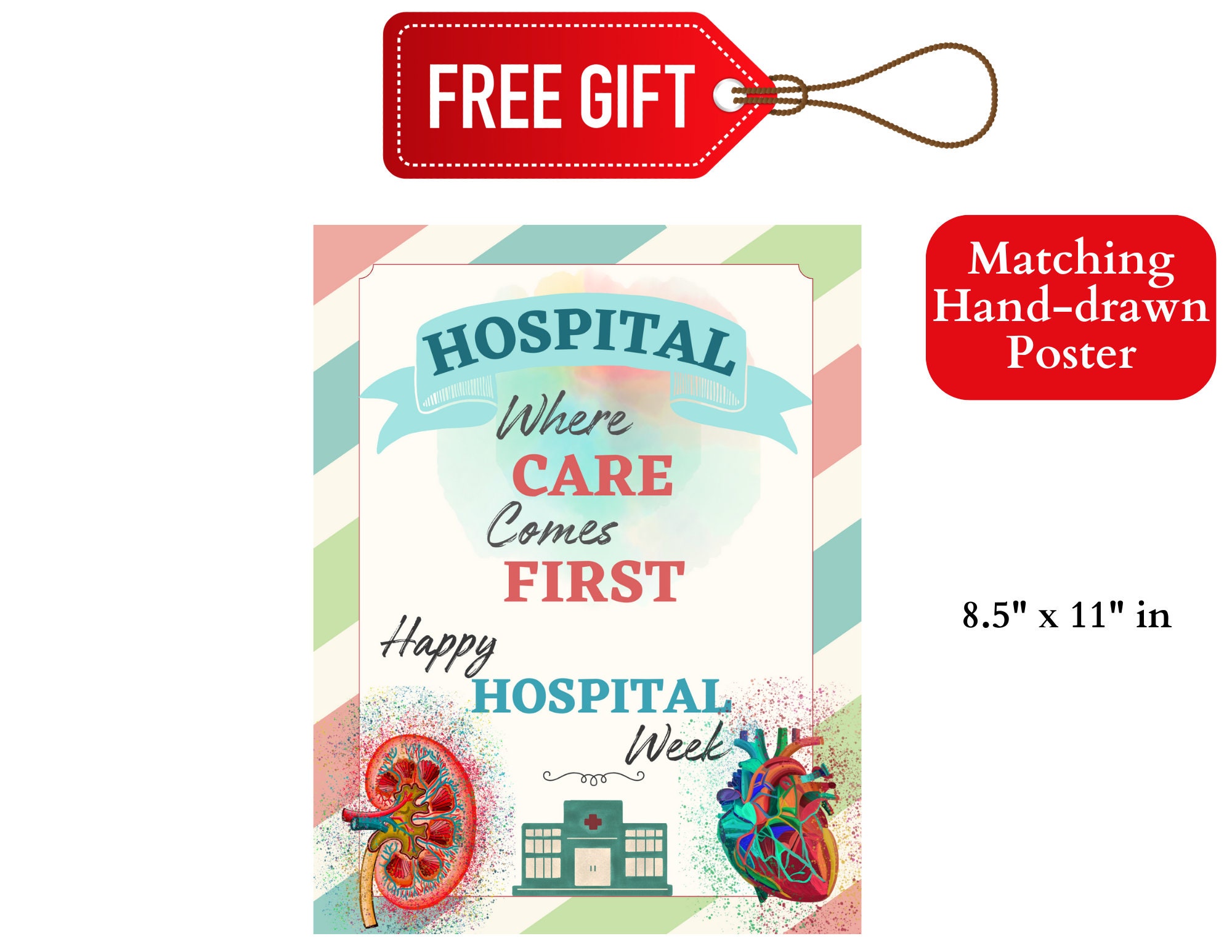 Hospital Week Printable Banner, Hand-drawn Hospital Week Sign, Free ...