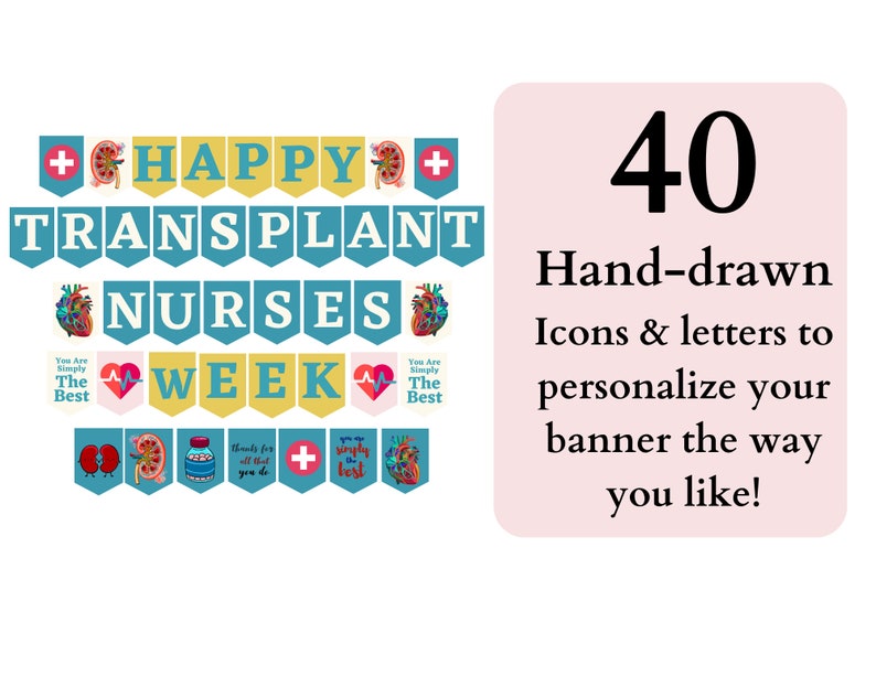 Transplant Nurses Week Printable Banner, Hand-drawn Transplant Nurses ...