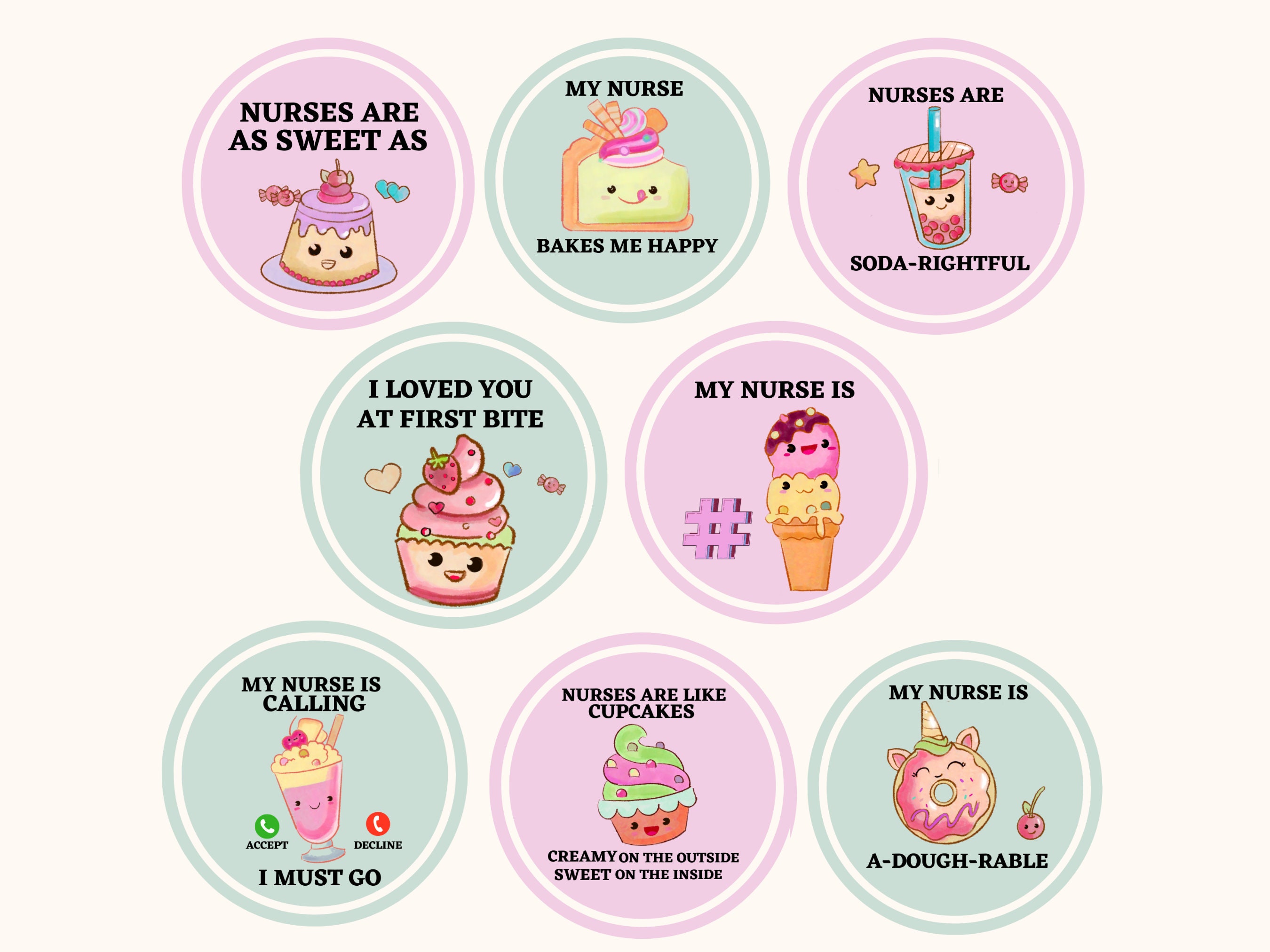 Printable Nurses Cupcake Toppers / Nurses Week Cupcake Toppers / Nurse ...