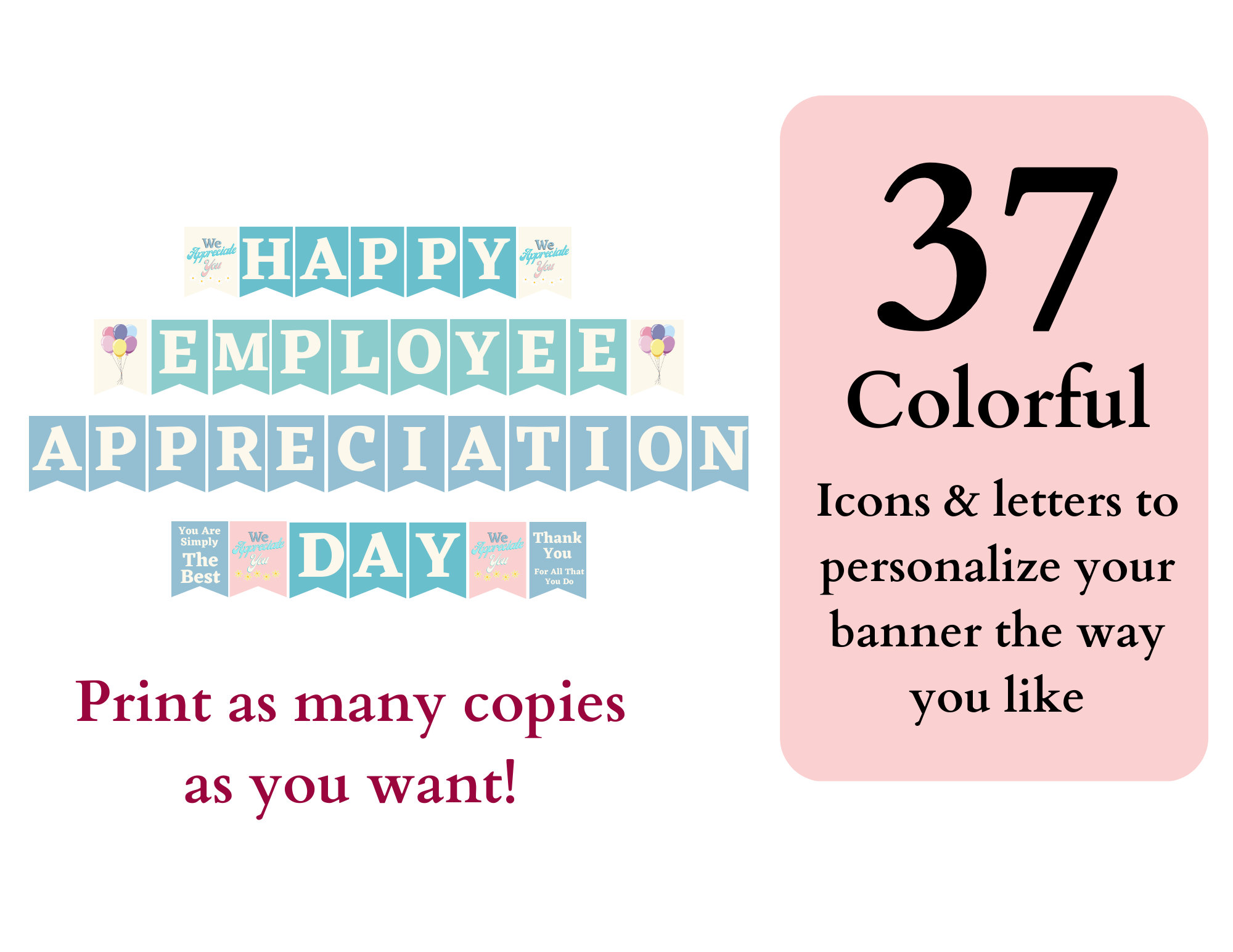 Employee Appreciation Day Printable Banner, Happy Employee Appreciation ...