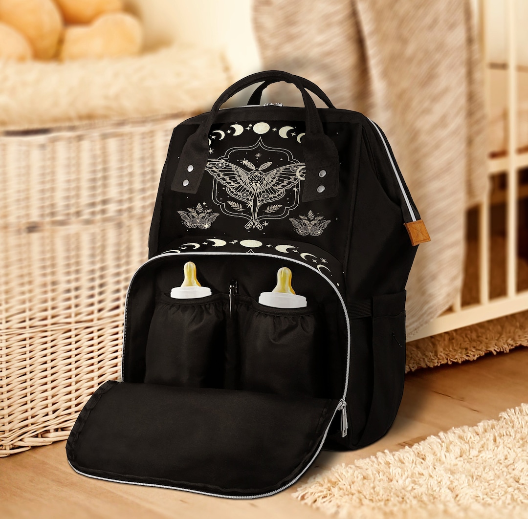 Dark Cottagecore Moth Diaper Bag Back Pack, Organized Baby Bag, Witchy ...