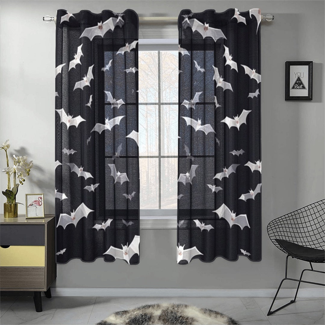 Gothic Bats Decorator Curtains, Goth Bats Livingroom Curtains, Goth ...
