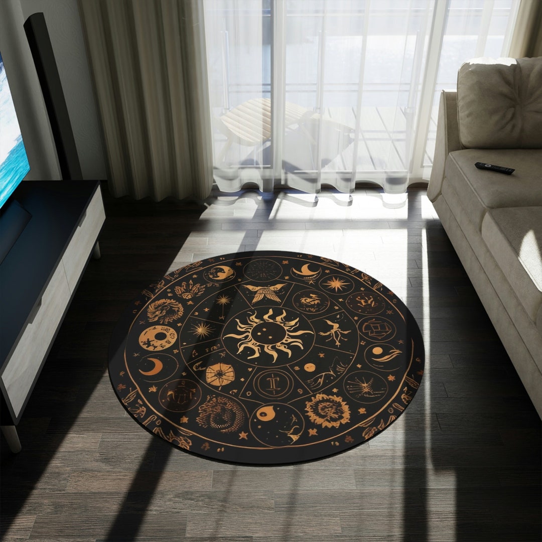 Dark Academia Round Rug for Gothic Decor Aesthetic Occult Decor Rug ...