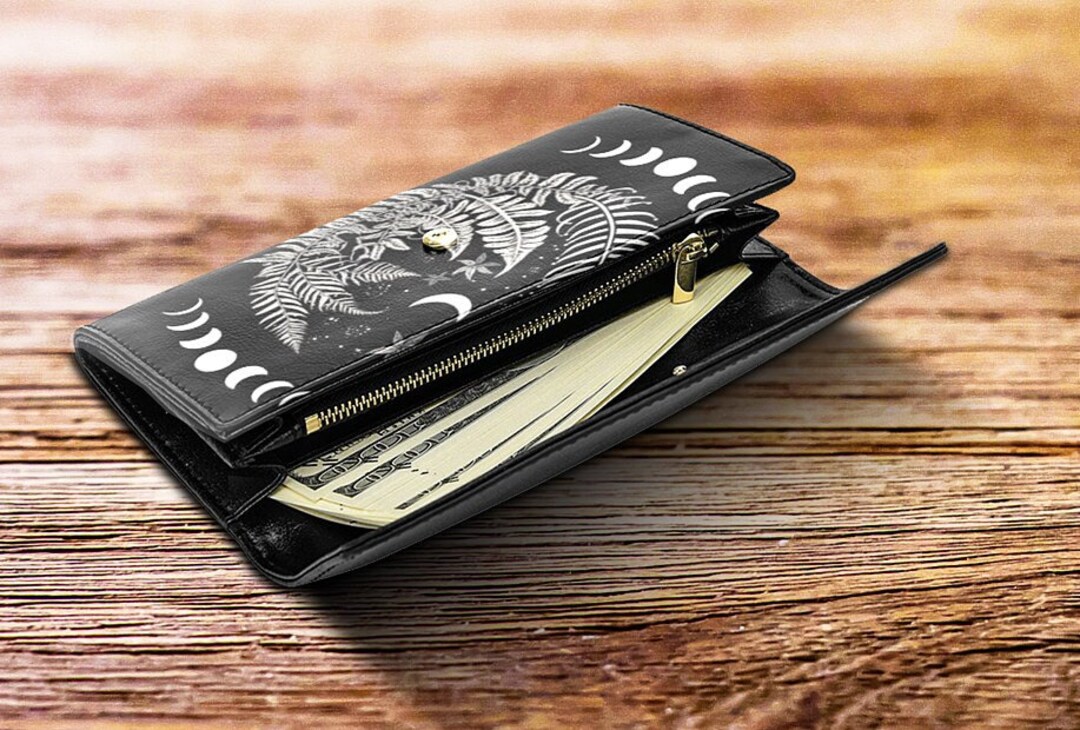 Cottagecore Witch Moon Phase Wallet Witchy Goth Fern Wallet - Etsy