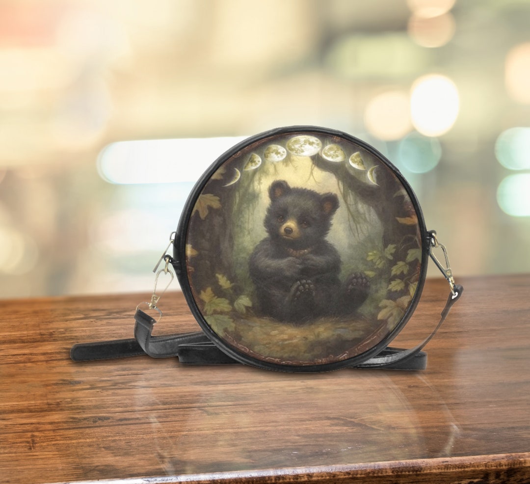 Cottagecore Bear Cub Purse Cute Baby Bear Circle Purse Vegan - Etsy