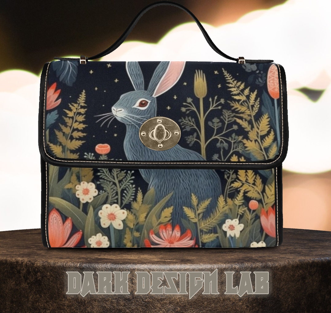 Cottagecore Rabbit Satchel Bag, Cute Forest Witch Canvas Satchel Bag ...