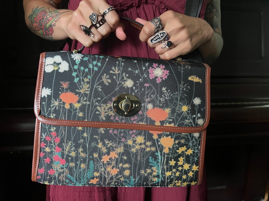 Cottagecore Wildflowers Satchel Bag, Cottage Core Purse Cute Flowers ...