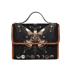 Goth Moth Satchel Bag, Witchy Butterfly Moon Purse, Cute Cottagecore ...