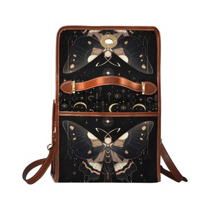 Goth Moth Satchel Bag, Witchy Butterfly Moon Purse, Cute Cottagecore ...