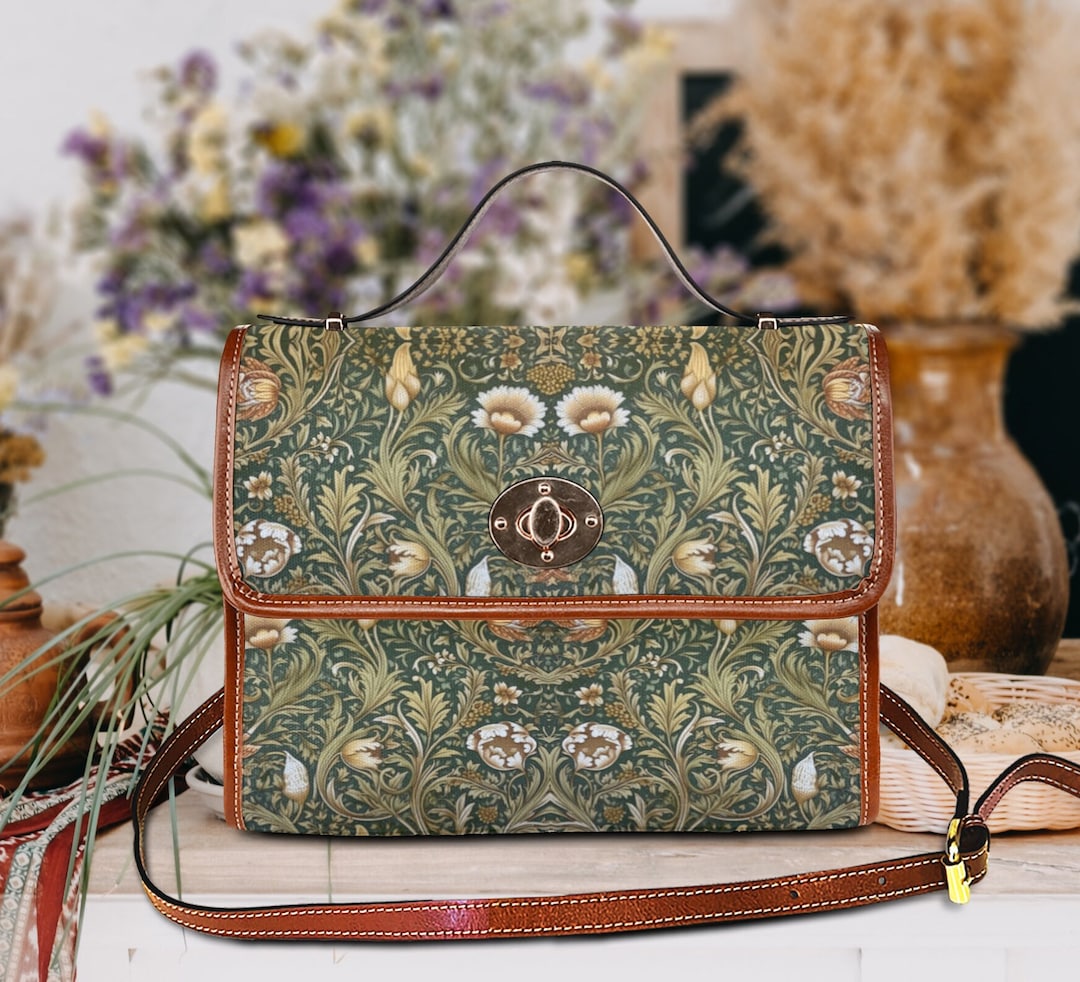 Cottagecore Retro Wildflower Satchel Bag, Boho Botanical Crossed Body ...