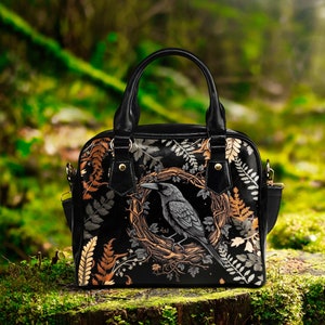 Witchy Raven Handbag, Goth Raven Crossbody Purse, Vegan Leather Goth ...