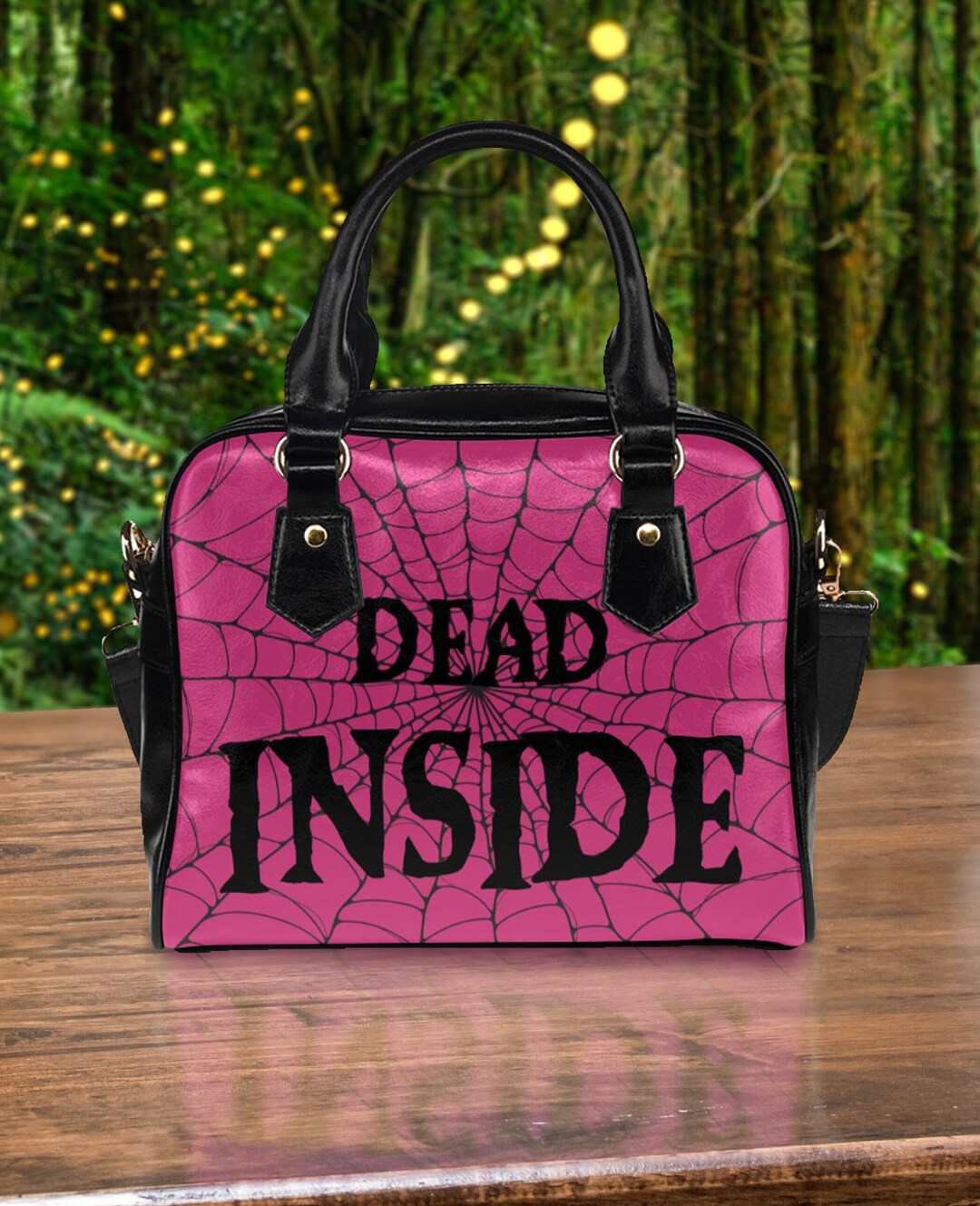 Pink Goth Spider-web Handbag, Pastel Goth Pink and Black Purse, Goth ...